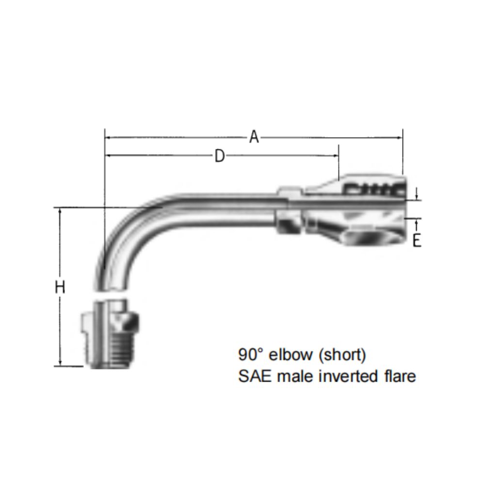 Hydraulic SAE Male Inverted Flare Reusable Fitting