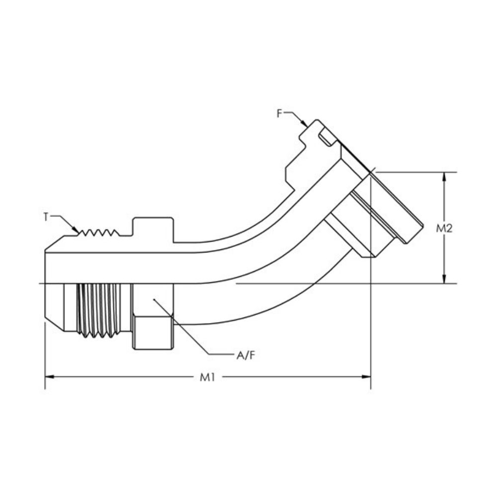 1703 Hydraulic Elbow 45° JIC Code61 Flange Hose Adapter