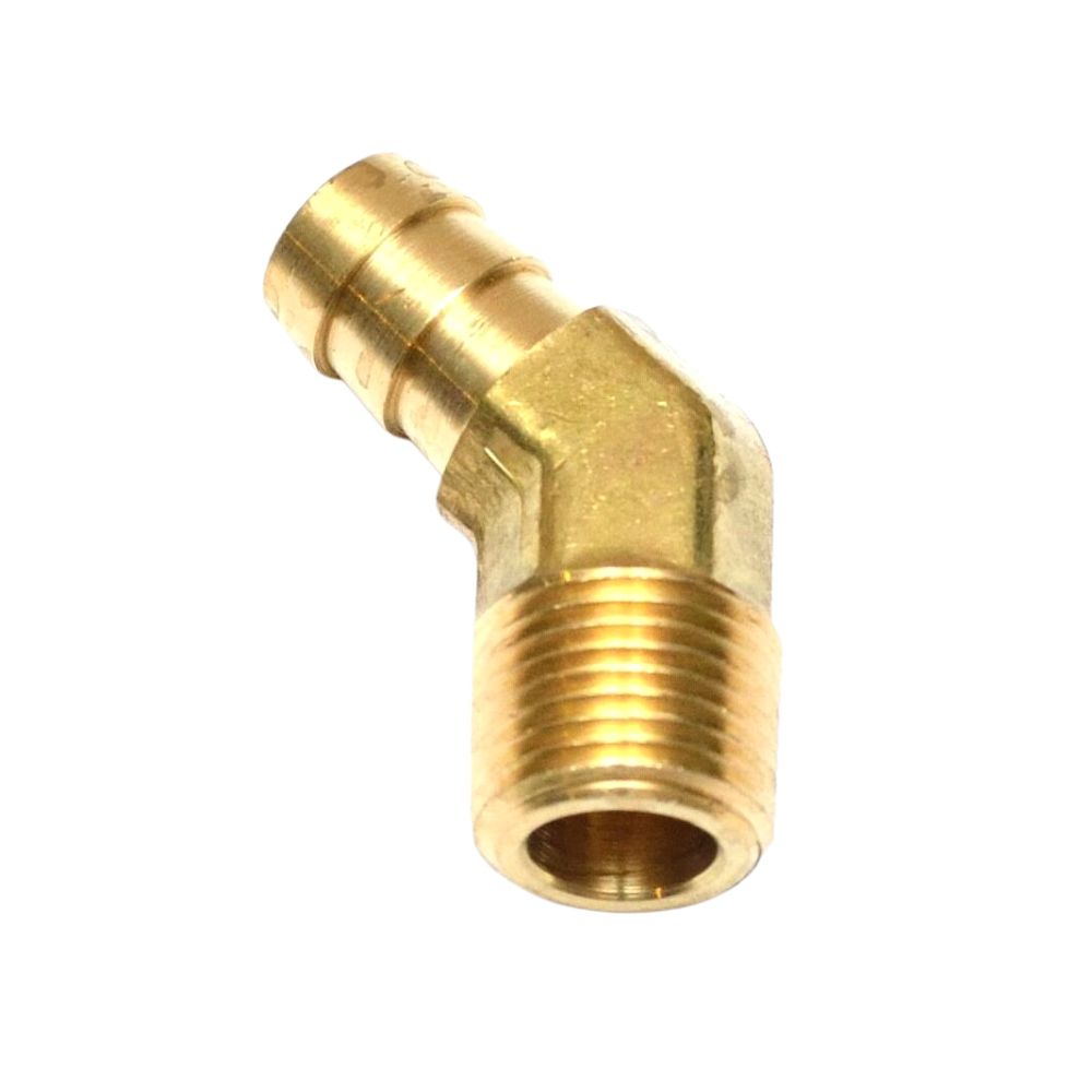 Brass Male Hose Connector 45° Elbow Hose Barb Fitting
