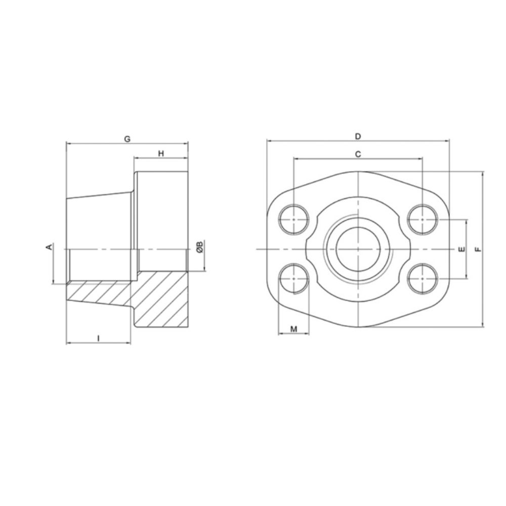 Hydraulic Female BSPP SAE Counter Flange Code61/62 Series