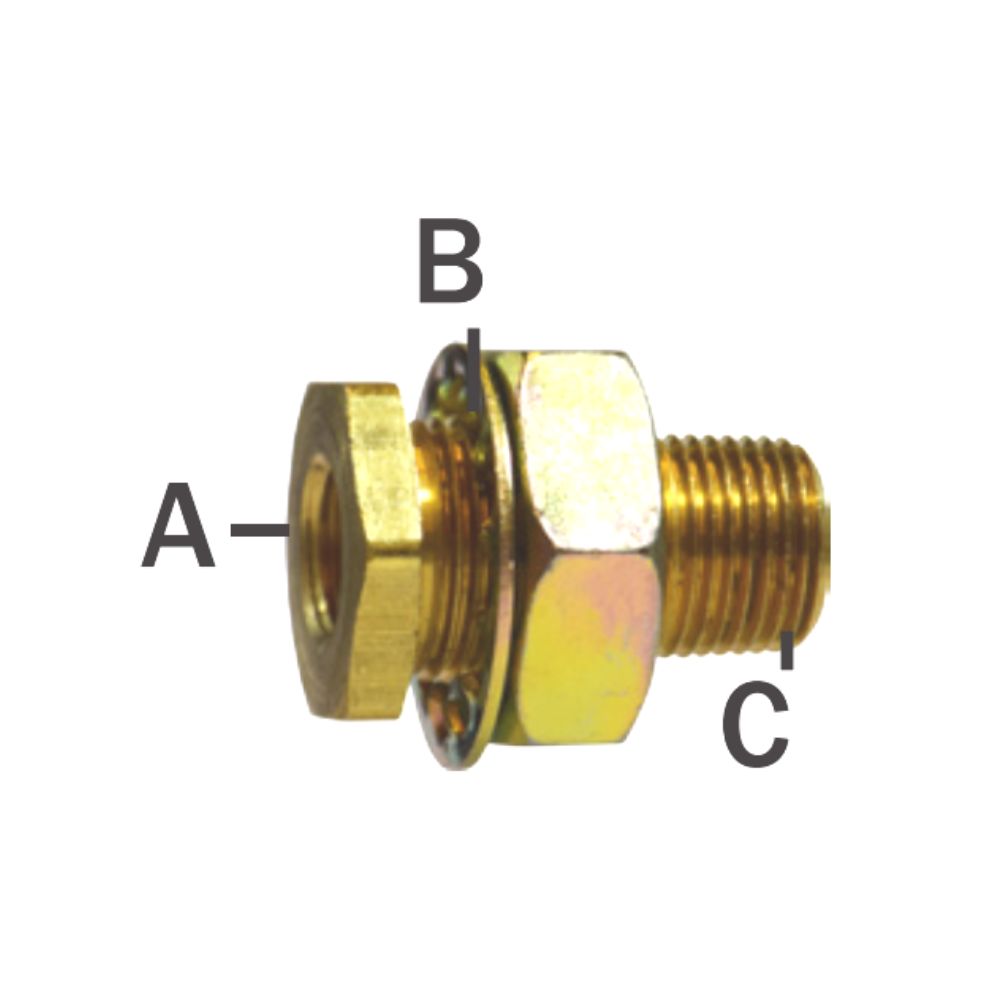 Brass Bulkhead Pipe Fitting Female Pipe×Male Pipe Fitting