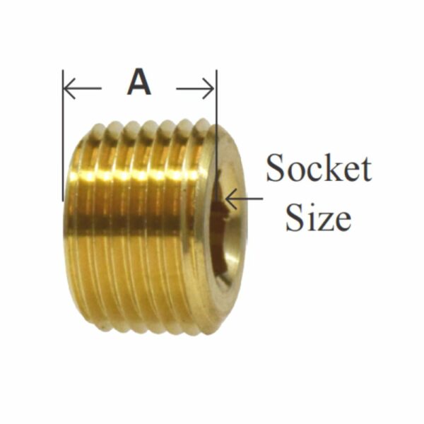Brass Fitting Countersunk Hex Plug Fitting
