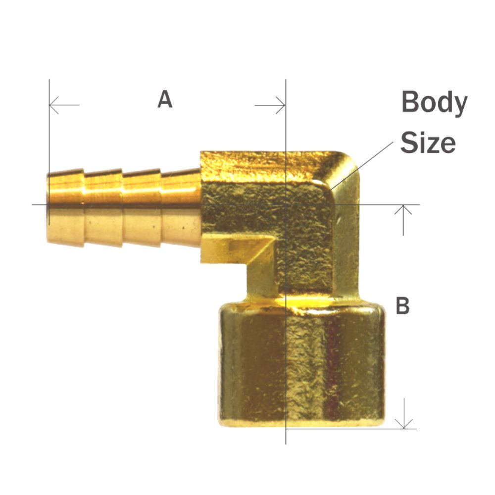 Brass Fitting Female 90° Elbow Hose Barb Fitting