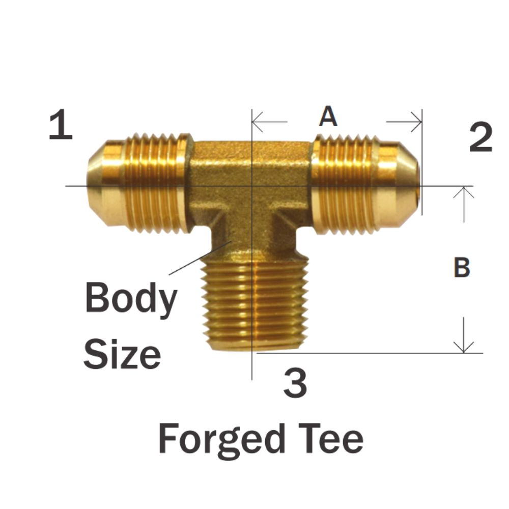 Brass T Fitting SAE Male Branch Tee Adapter