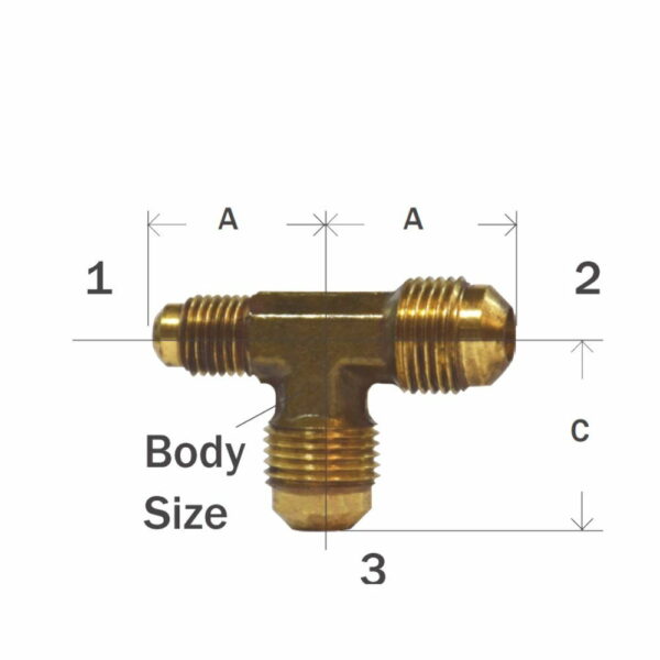 Brass Fitting SAE Male Reducing Tee Adapter