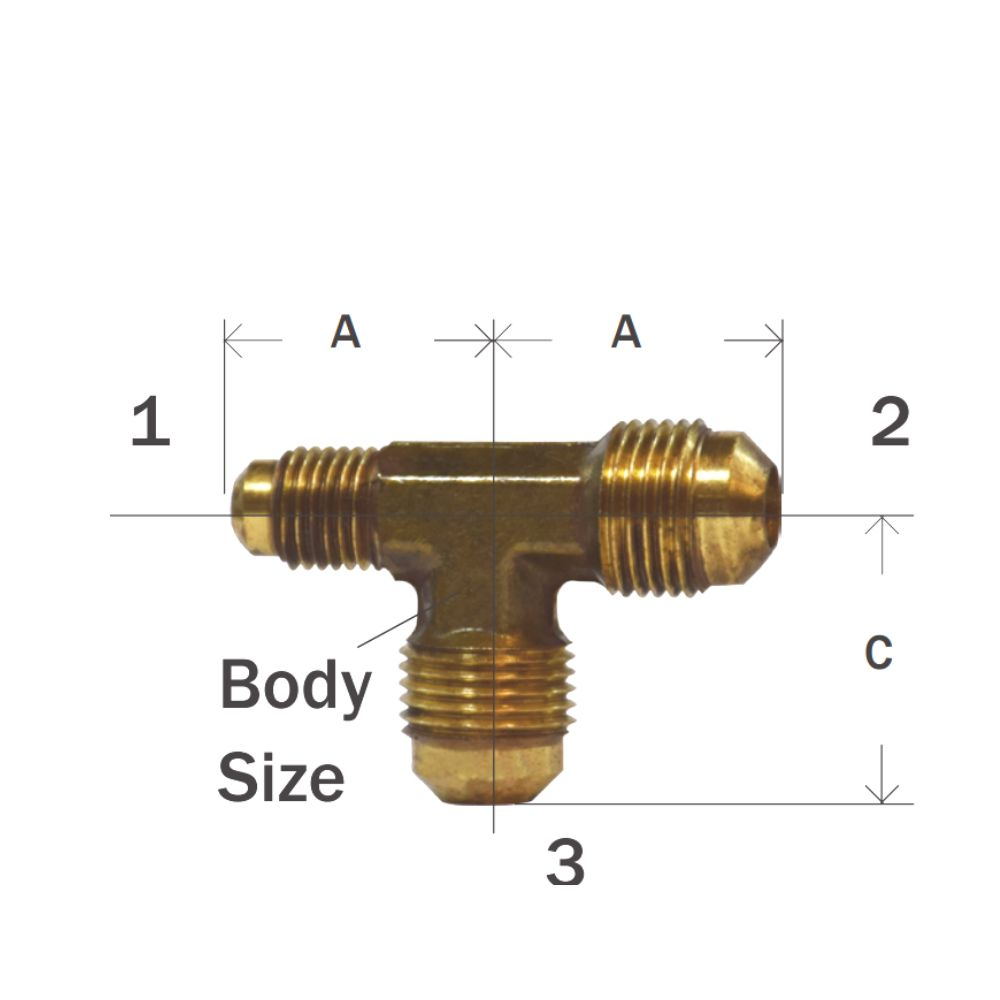 Brass Fitting SAE Male Reducing Tee Adapter