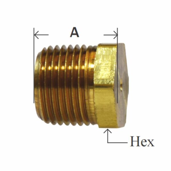 Brass Fitting Solid Hex Head Plug Fitting