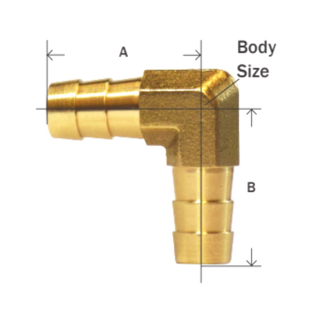 Brass Hose Elbow 90° Hose Barb Connector Fitting