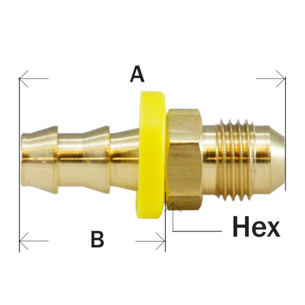 Brass Hose Connector Male JIC Thread Adapter