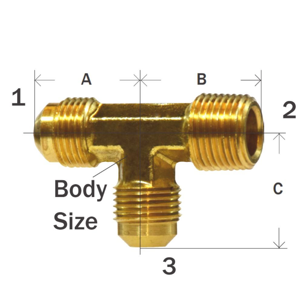 Brass Tee Fitting Foreged Male Run Tee Adapter