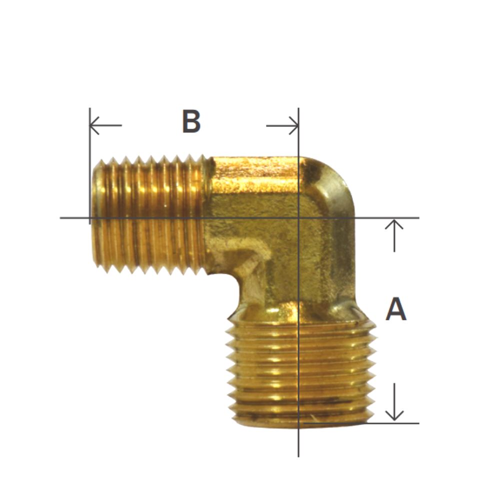 Forged Male 90° Elbow Brass Fitting Reducer NPTF Thread