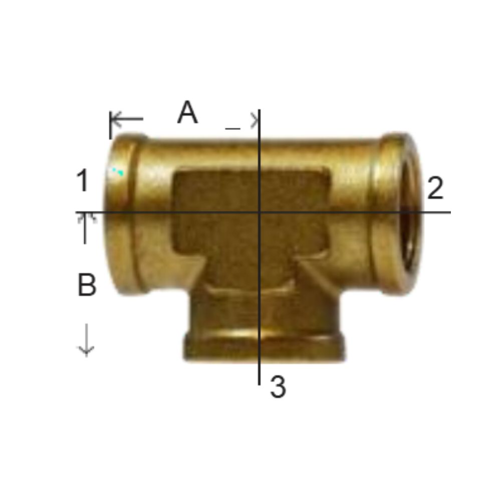 Brass Fitting Reducing Forged Tee Female NPTF Thread