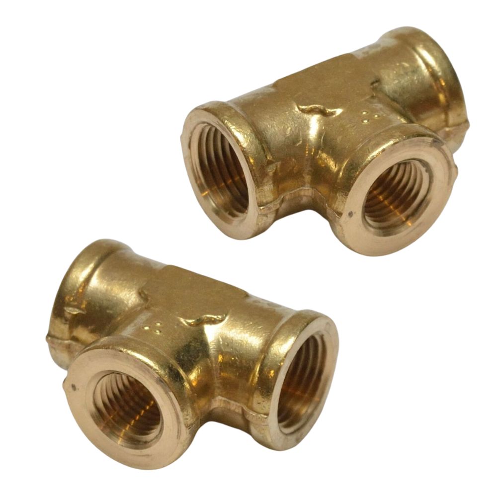 Brass Fitting Reducing Forged Tee Female NPTF Thread