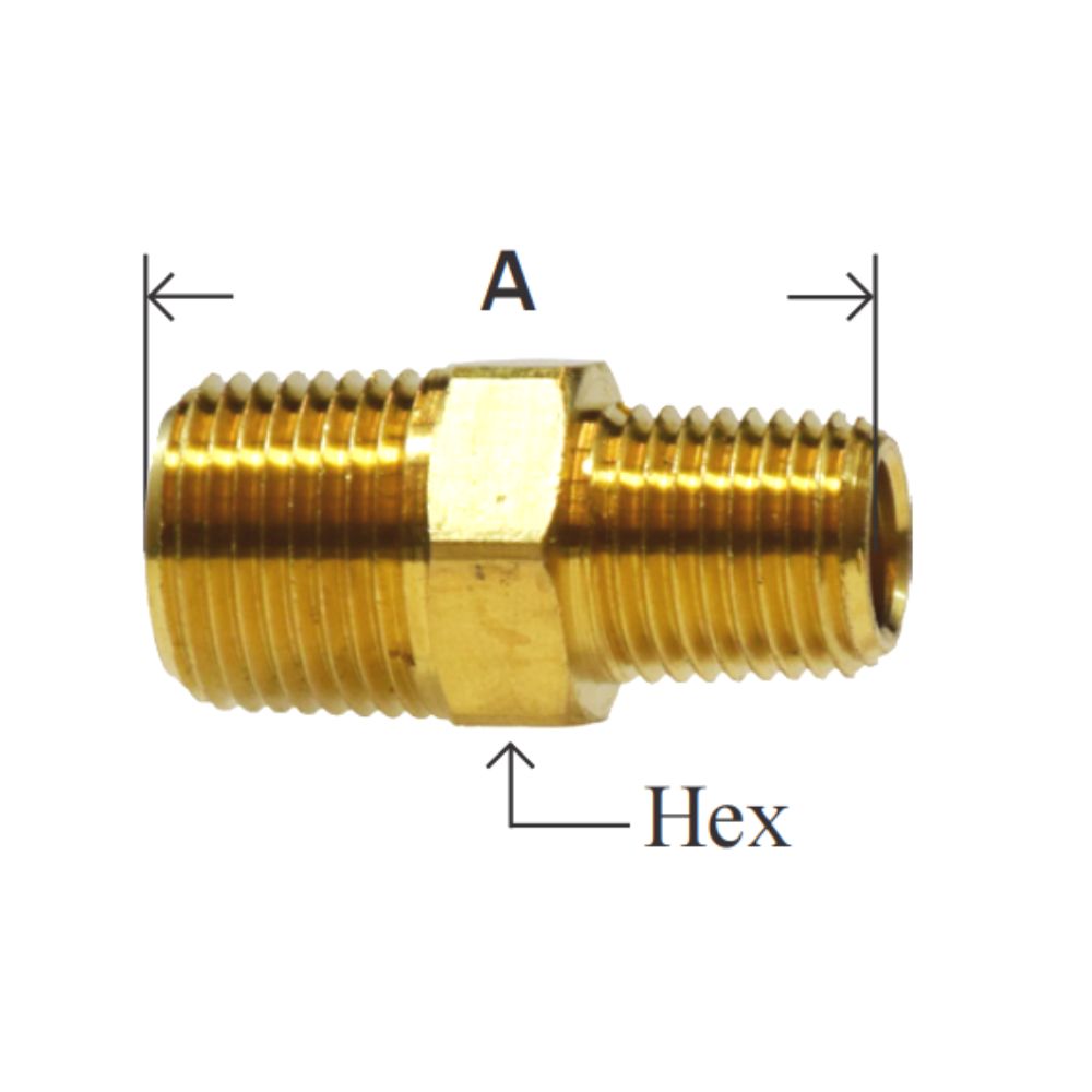 Brass Fittings Reducing Hex Nipple Male NPTF Thread