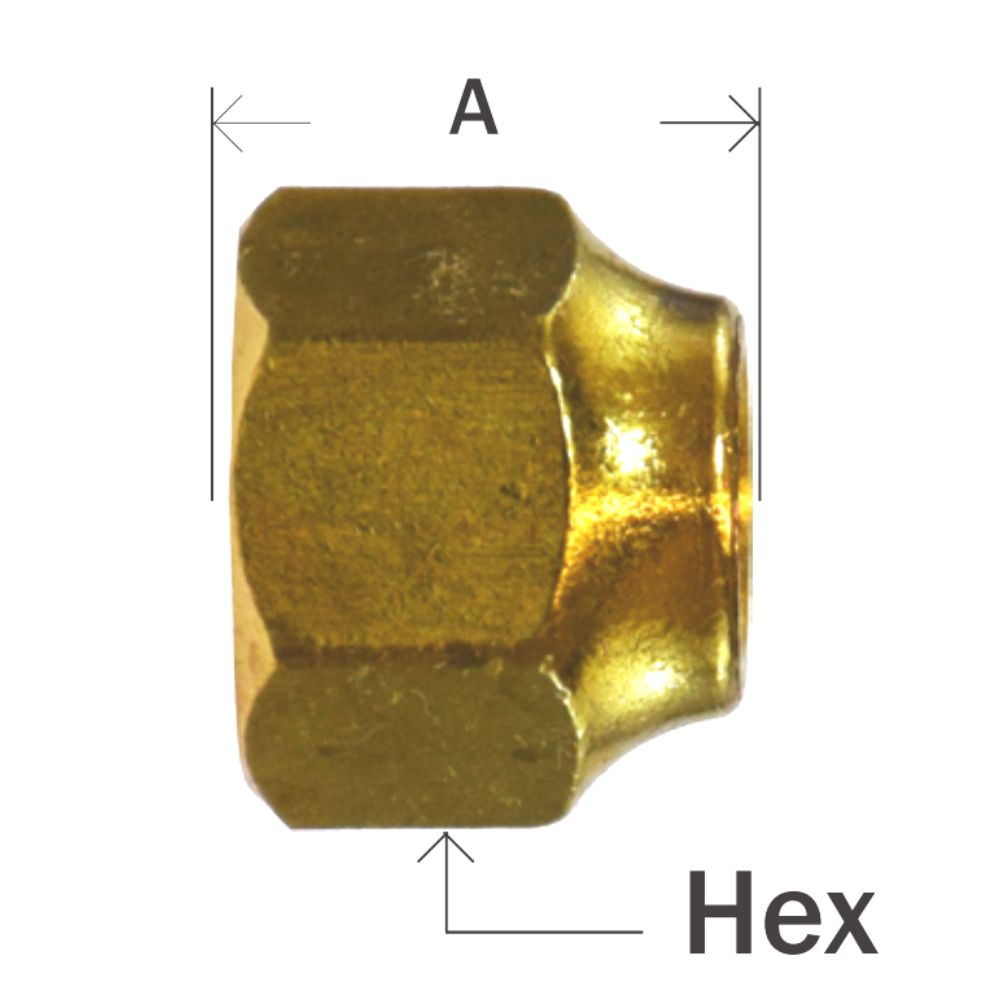 Brass Fitting Short Forged Nut UNF Thread