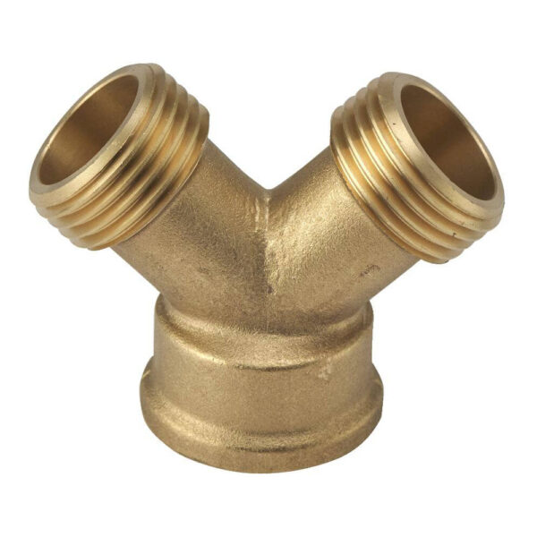 Cast Brass Hose - Brass Y Shape Connector