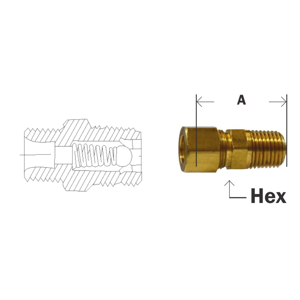 Brass Compression Couplings-Ball Check Valve Adapter - Topa