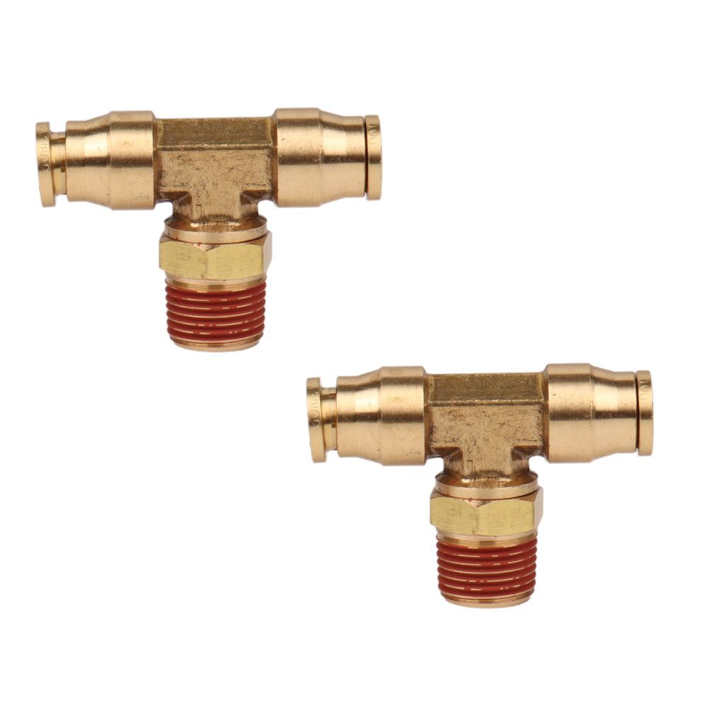 Brass DOT Air Brake Tee Fitting - Male Swivel Branch Tee