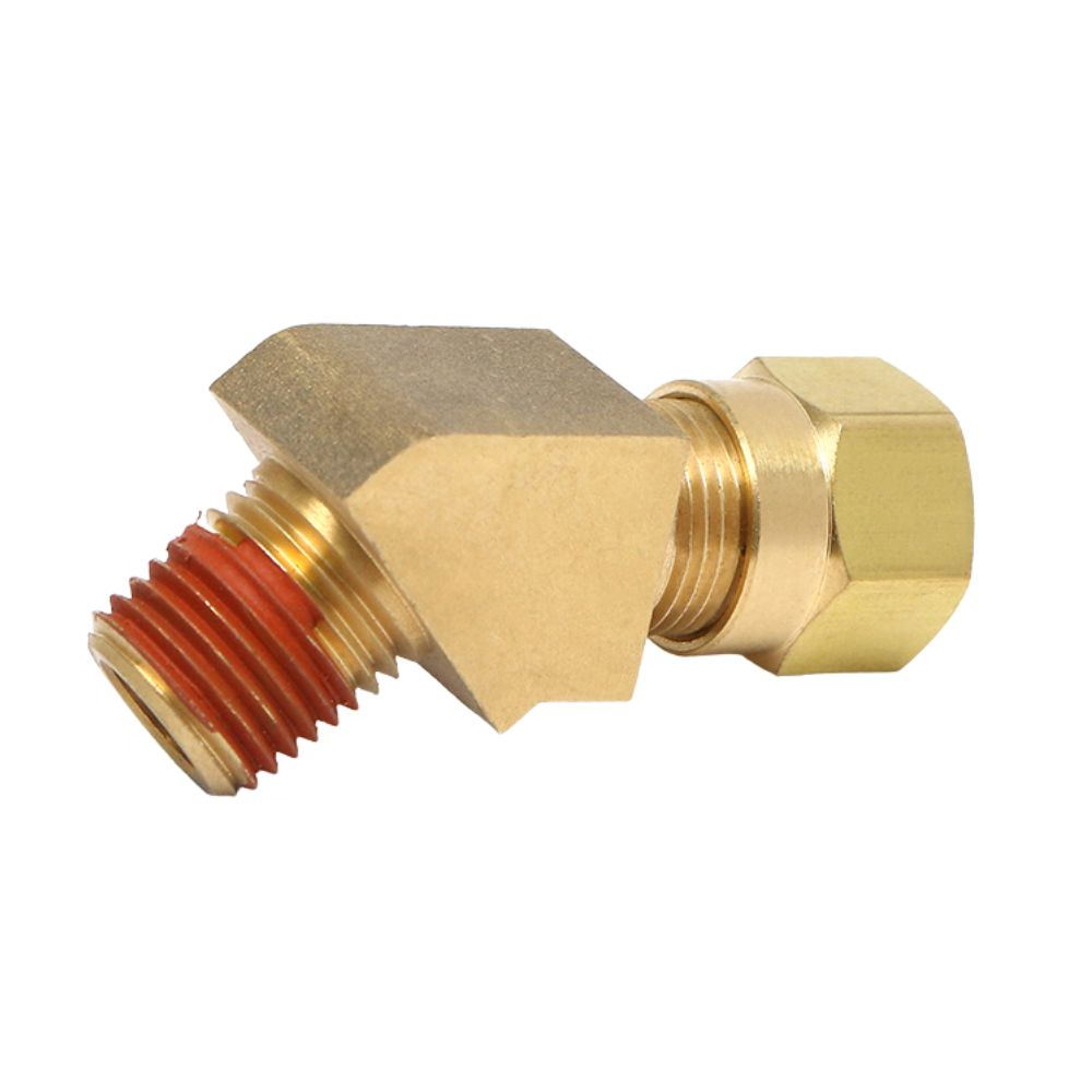 Brass DOT Compression Fittings - Nylon Tubing 45° Elbow