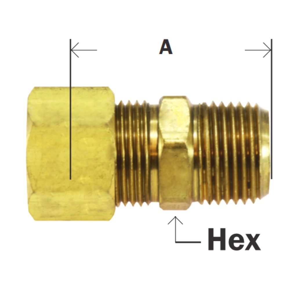 Compression Brass Adapter - Tank Adapter Drilled Thru - Topa