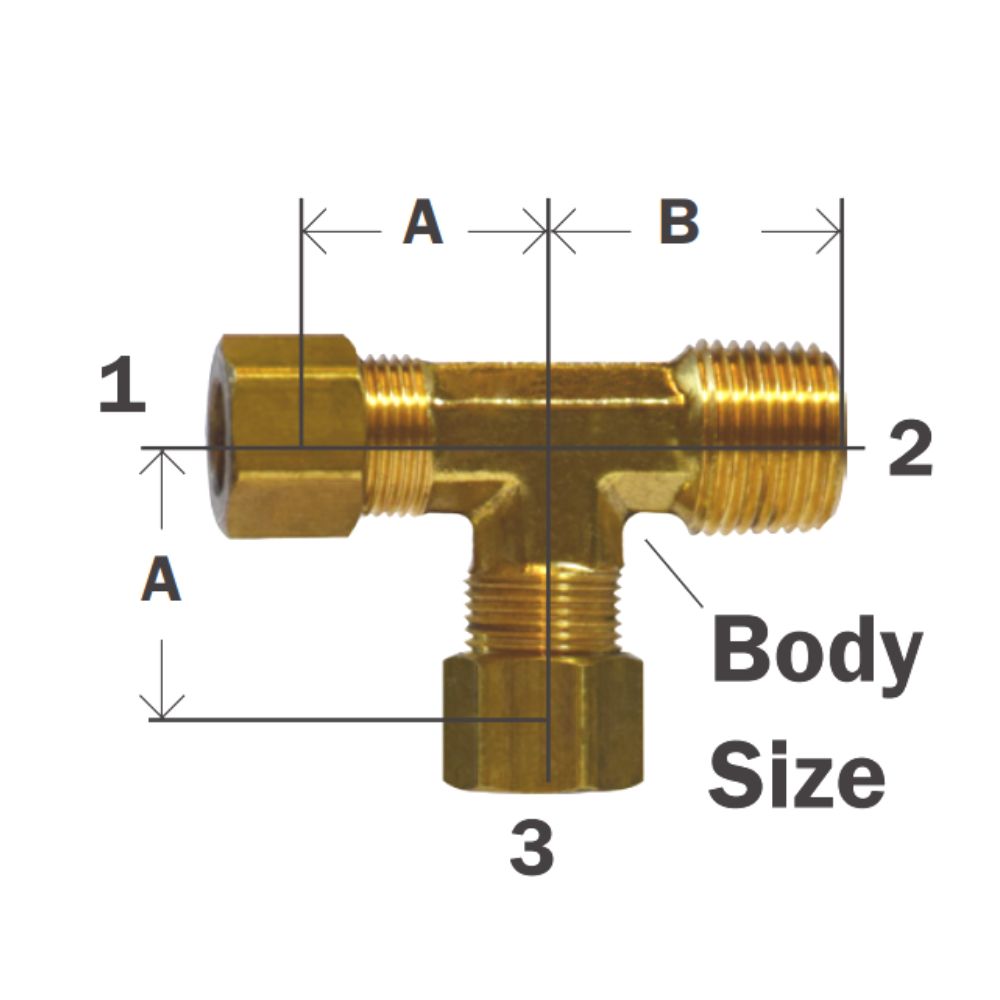Compression Brass Tee-Male Run Tee China wholesaler-Topa