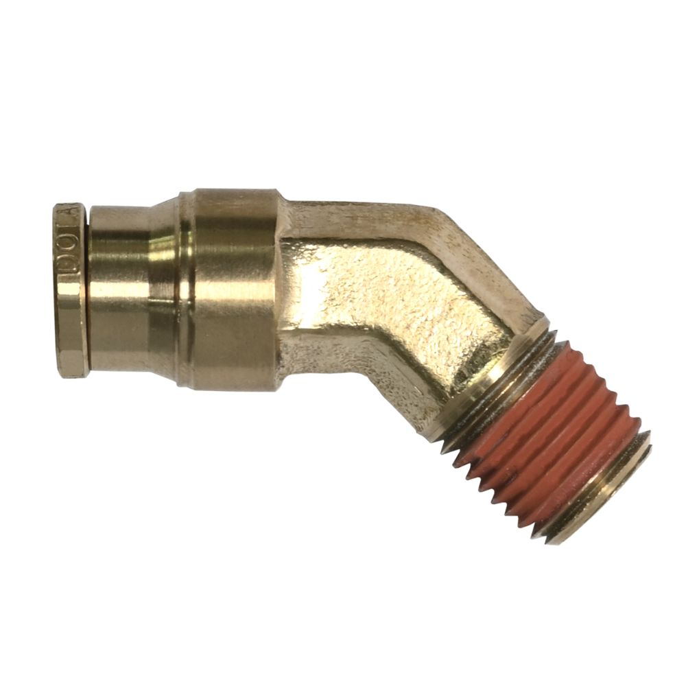 DOT Air Brake Line Fitting - Brass Male 45° Elbow Fitting