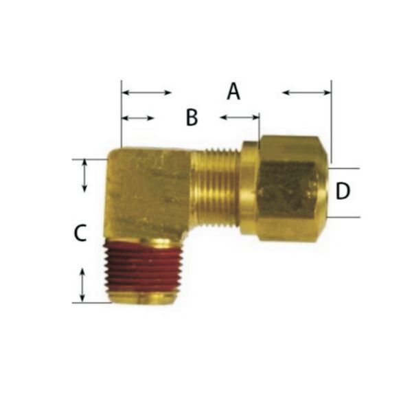 DOT Approved Compression Fittings - Nylon Tubing Male Elbow