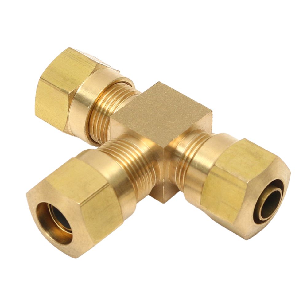 DOT Brass Compression Fittings - For Nylon Tubing Tee