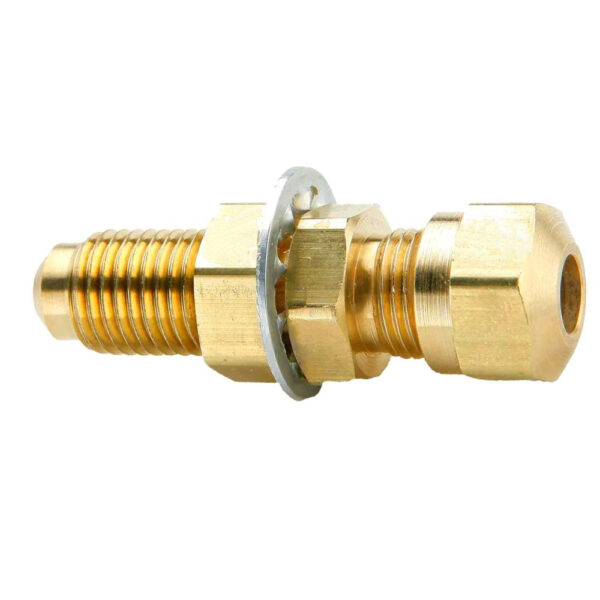 Brass Compression Tube Fitting - Nylon Tubing Bulkhead Union