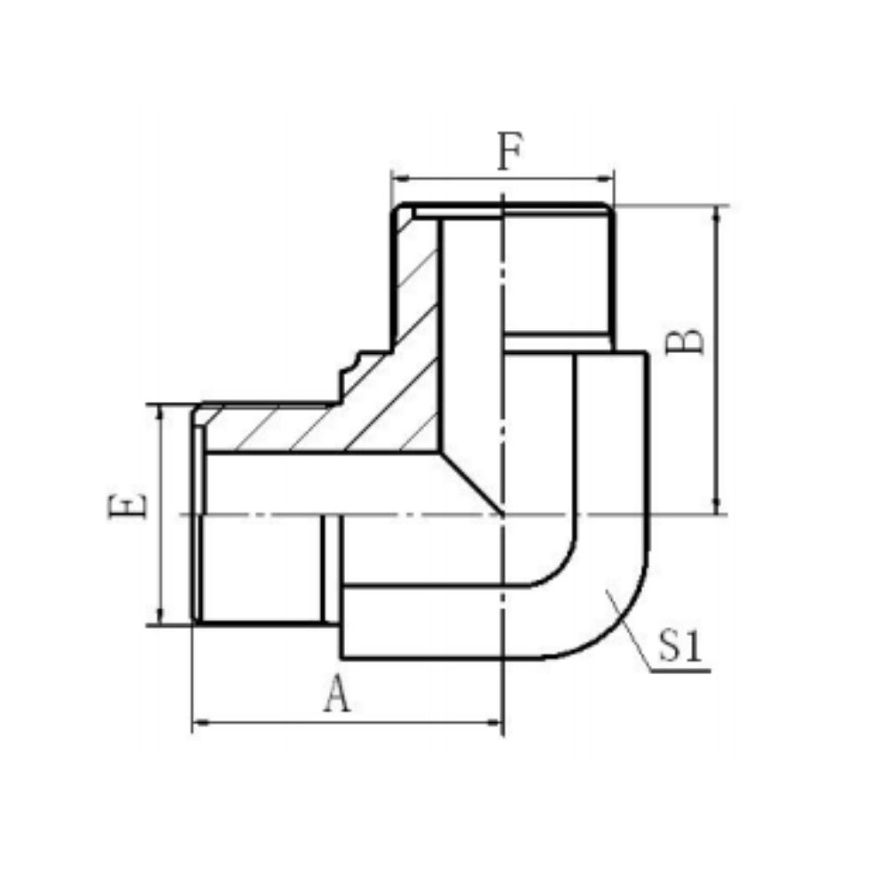 1E9 90° O-ring Seal Metric Pipe Fittings China Factory-Topa