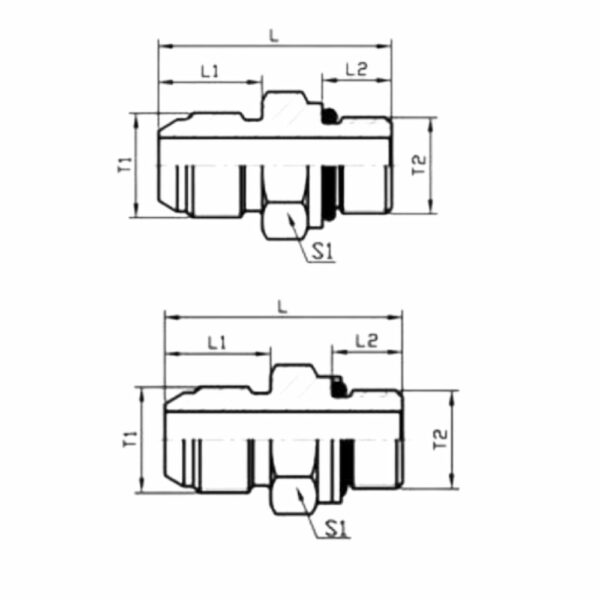 1KG-OG Metric JIS Fitting-Male 60°Cone/BSP O-ring-Topa