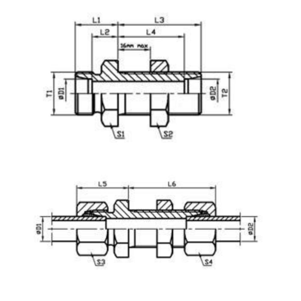 6C Hydraulic Metric Bulkhead Adapters China Supplier-Topa