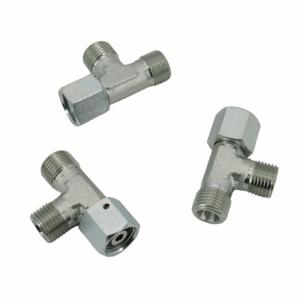 CC Hydraulic Metric Tees-Run Tee With Swivel Nut-Topa