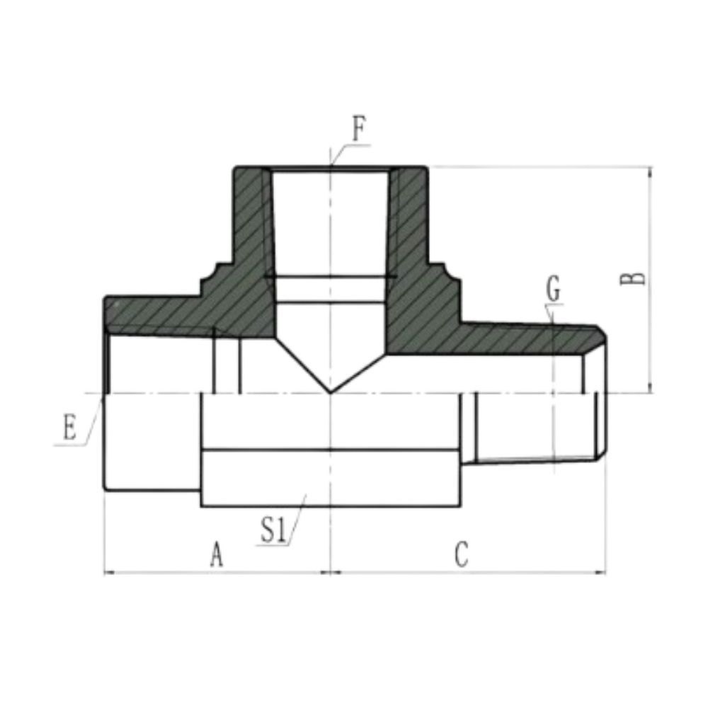 HN NPTF Hydraulic Tee Fitting China Supplier-Topa