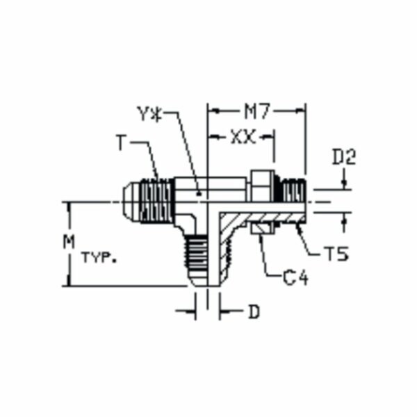 6804 SAE JIC Fittings-Male Run Tee Fitting Supplier-Topa