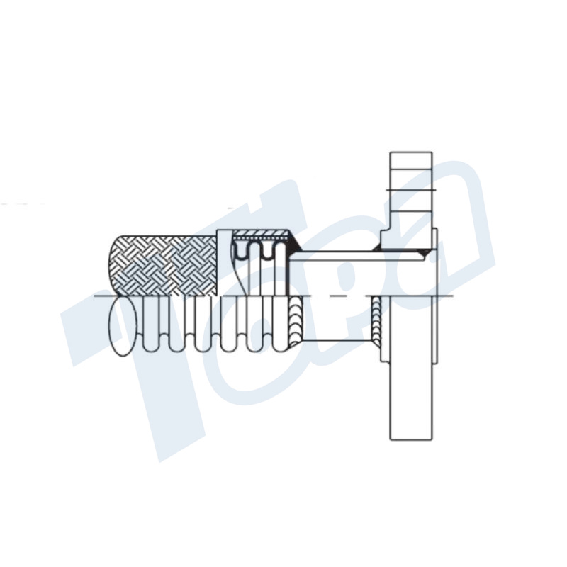 Raised Face Slip On Flange Flexible Metal Pipe Assembly-Topa