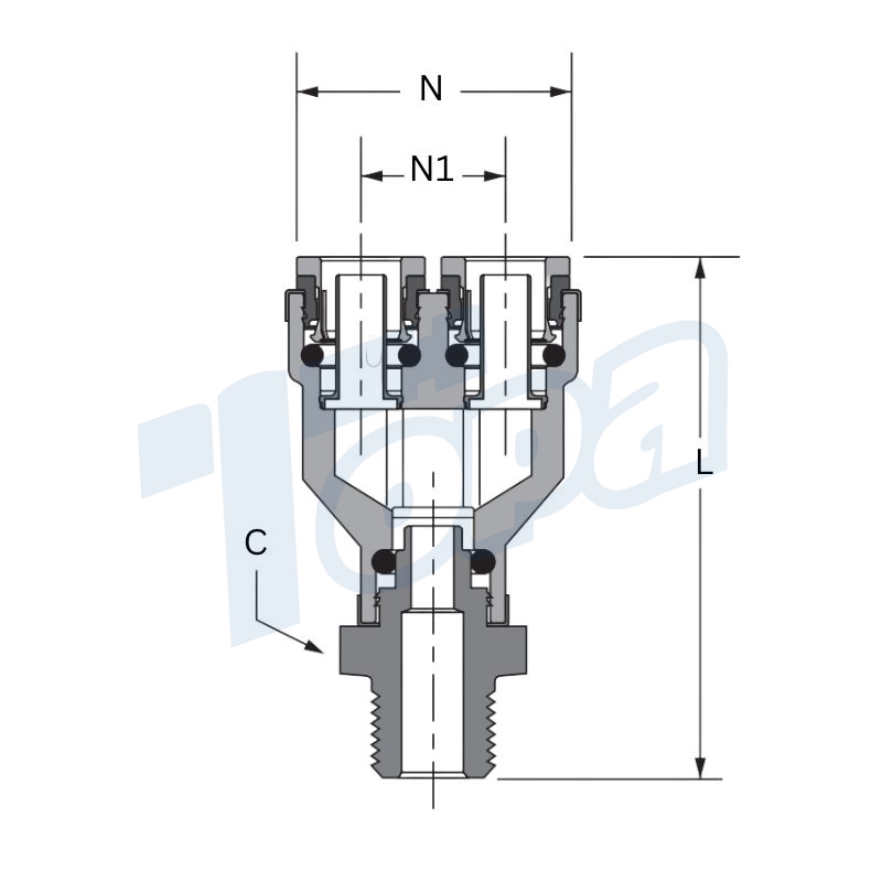 Male Y Shape Composite PTC Connector Wholesaler - Topa