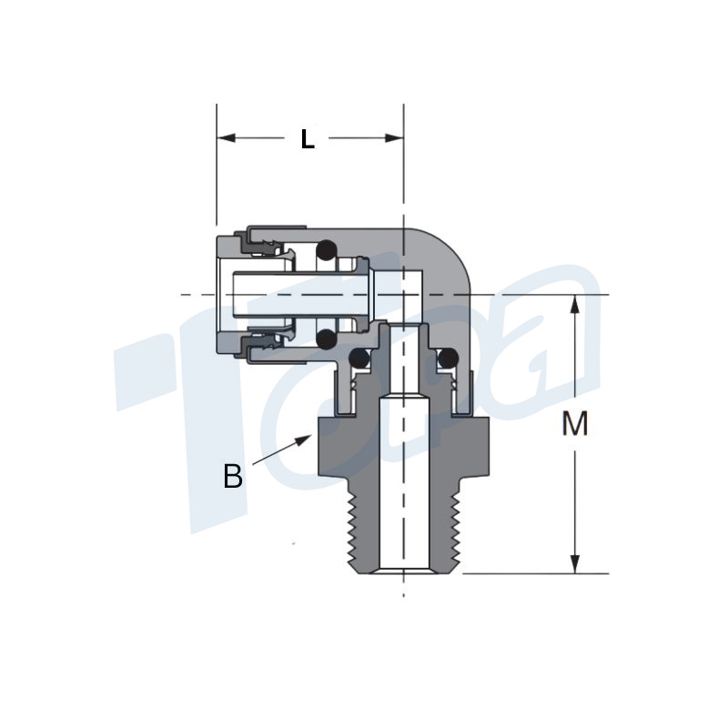 Male Elbow Swivel Composite Push Lock Fitting Supplier -Topa